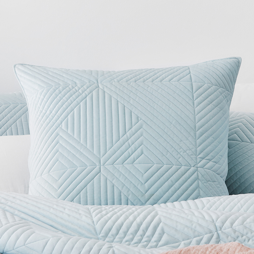 Home Republic - Newport Velvet Ice Quilted Quilt Cover Separates | Adairs