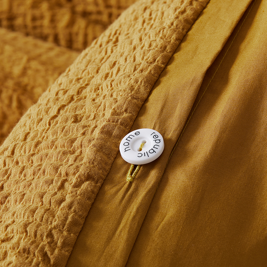 Scout Mustard Quilt Cover Set + Separates | Adairs