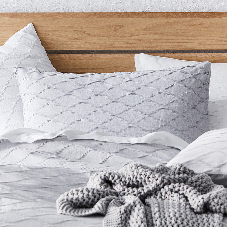 Home Republic - Echo Grey Quilt Cover Set + Separates | Adairs