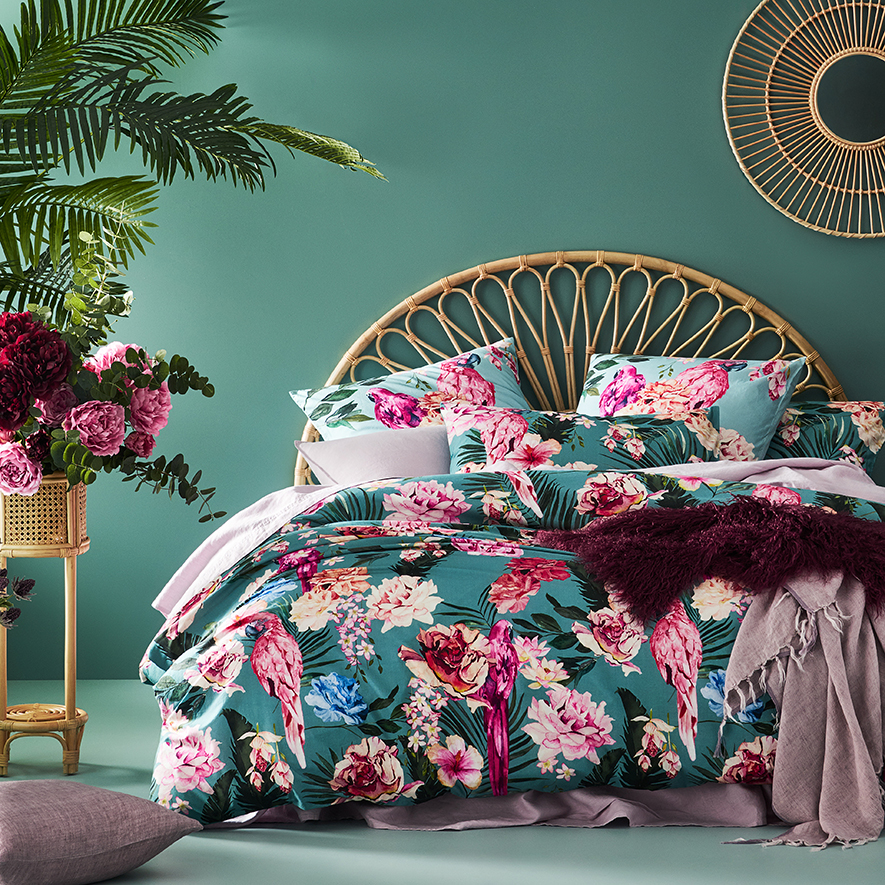 Home Republic - Exotica Teal Quilt Cover Set + Separates | Adairs