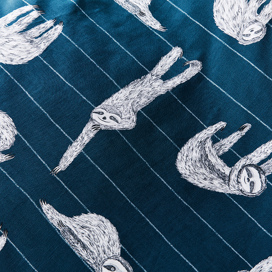 Home Republic - Sidney Sloth Navy Quilt Cover Set + Separates | Adairs