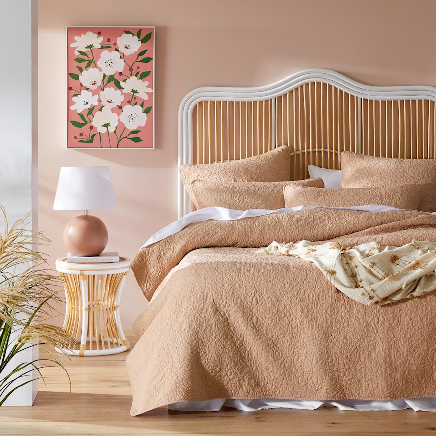 Chloe Soft Clay Quilted Coverlet Separates | Adairs