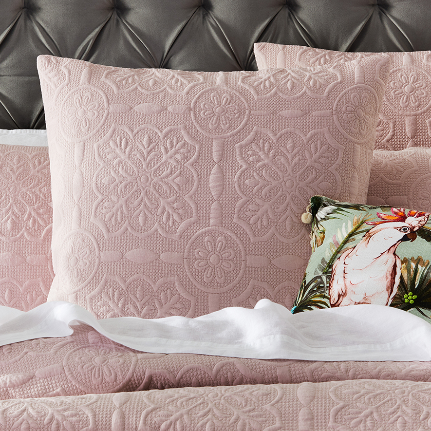 Willa Misty Rose Quilted Quilt Cover Separates | Adairs