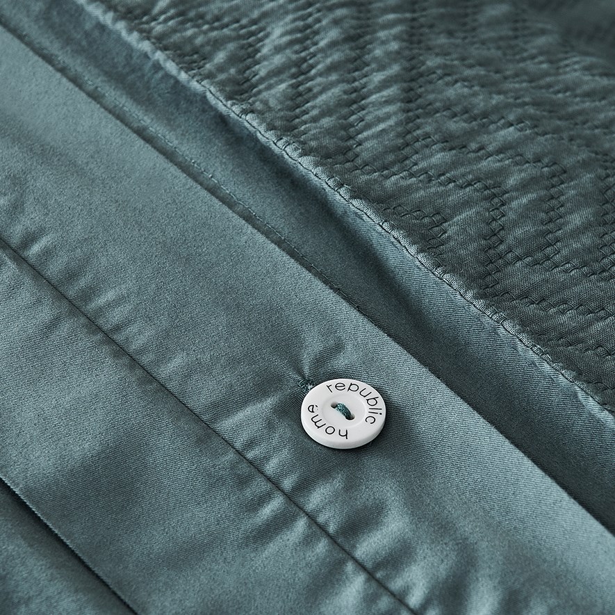Home Republic - Colvin Teal Quilted Quilt Cover Separates | Adairs