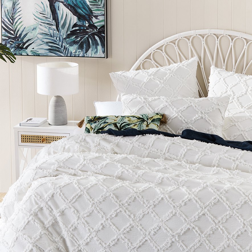 Flynn Off White Quilt Cover Separates | Adairs