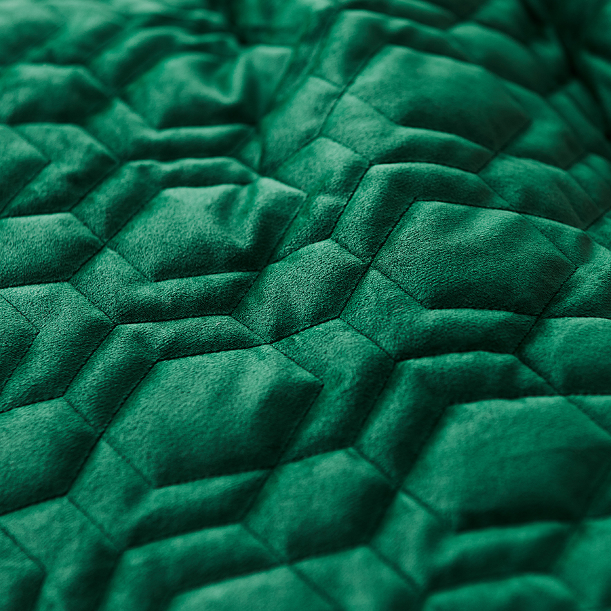 Home Republic - Neo Velvet Emerald Quilted Quilt Cover Separates | Adairs