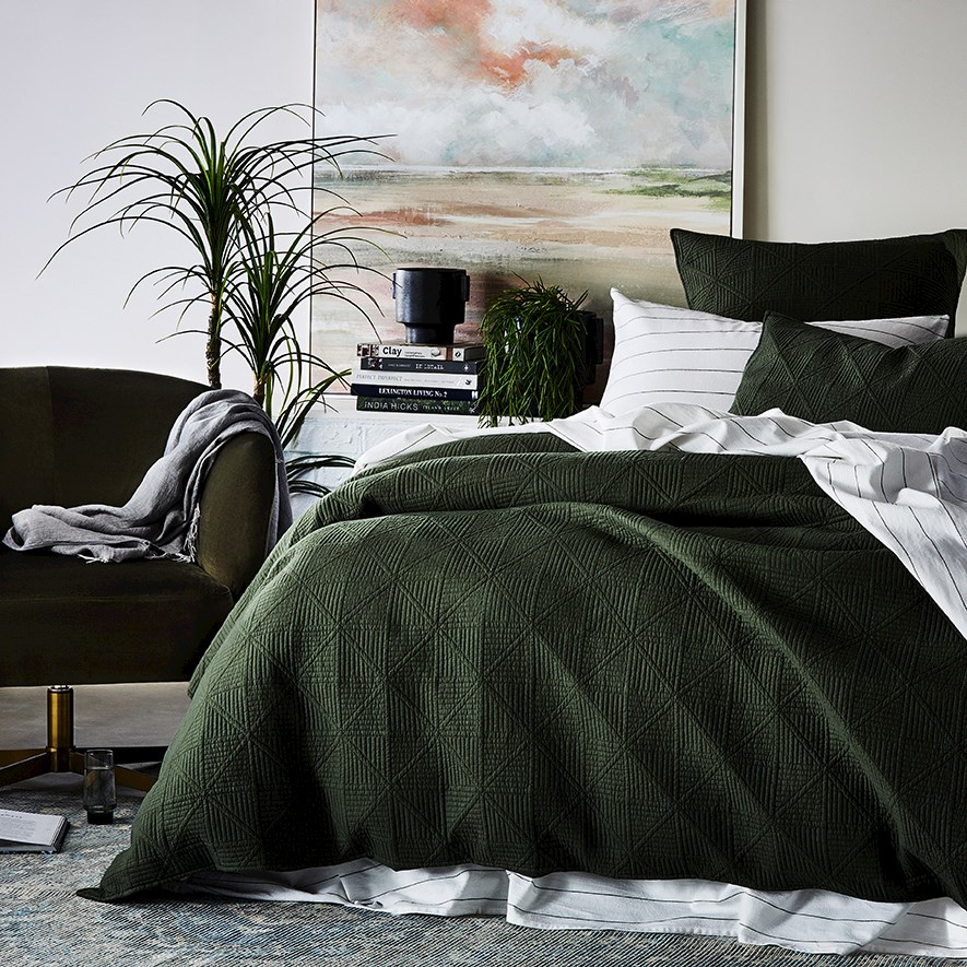 Prism Khaki Quilted Quilt Cover Separates | Adairs