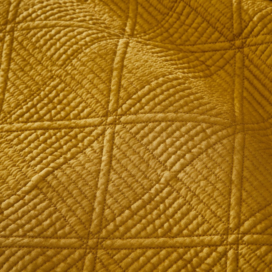 Prism Mustard Quilted Coverlet Separates | Adairs