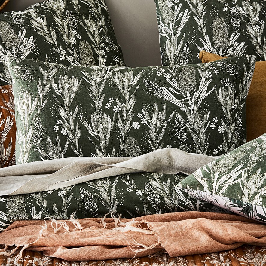 Home Republic - Native Floral Green Quilt Cover Set + Separates | Adairs