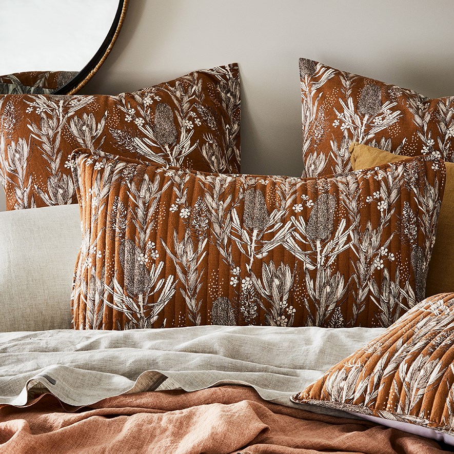 Home Republic - Native Floral Clay Coverlet Separates | Adairs