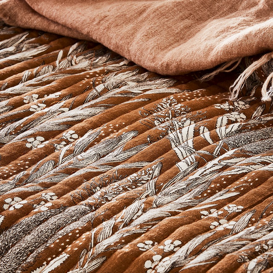 Home Republic - Native Floral Clay Coverlet Separates | Adairs
