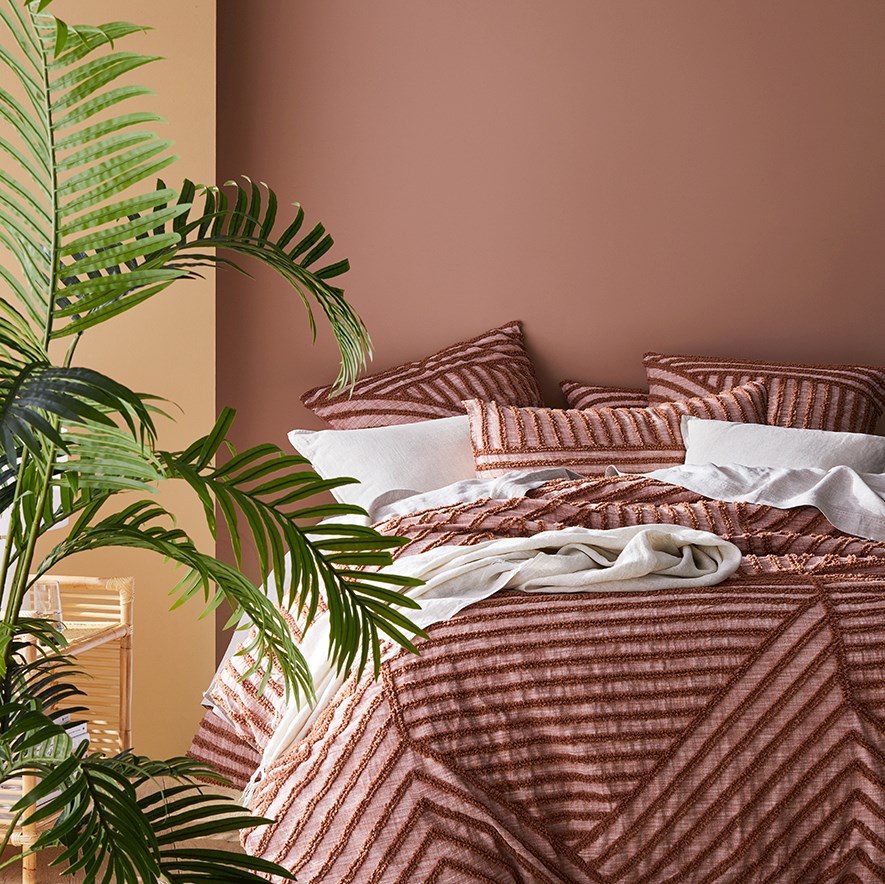 Kian Chenille Clay Quilt Cover Separates | Adairs