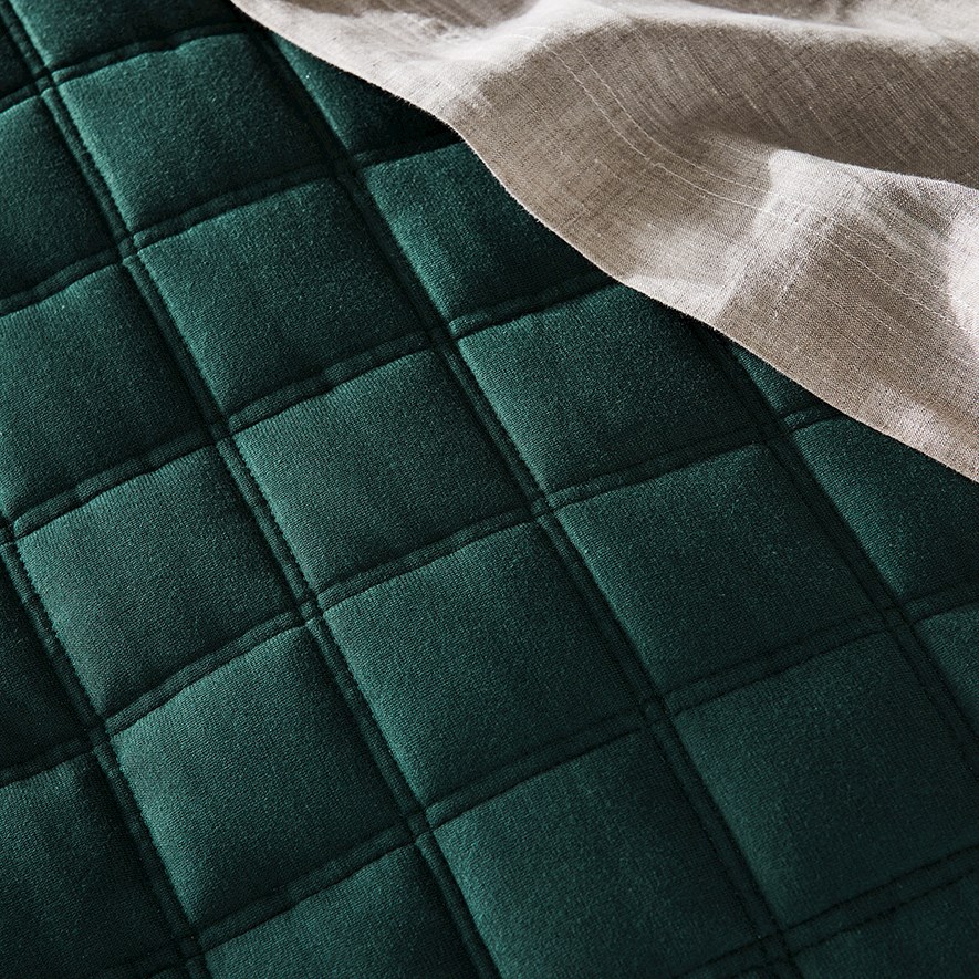 Murphy Jersey Bottle Green Quilted Coverlet Separates | Adairs