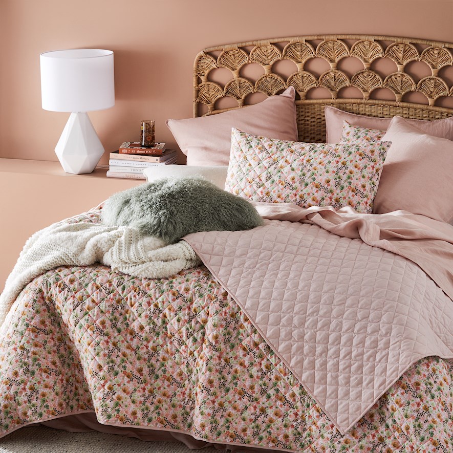 Home Republic - Pink Floral Coverlet Separates | Adairs