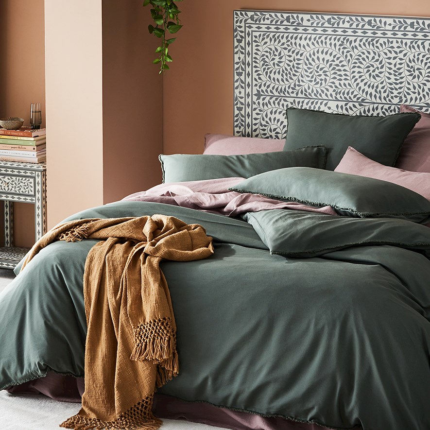 Bamboo Linen Cypress Quilt Cover Separates Adairs