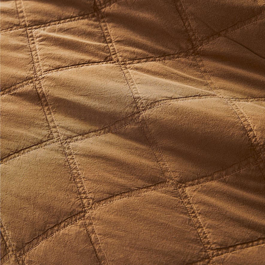 Stonewashed Cotton Brown Sugar Quilted Coverlet Separates | Adairs