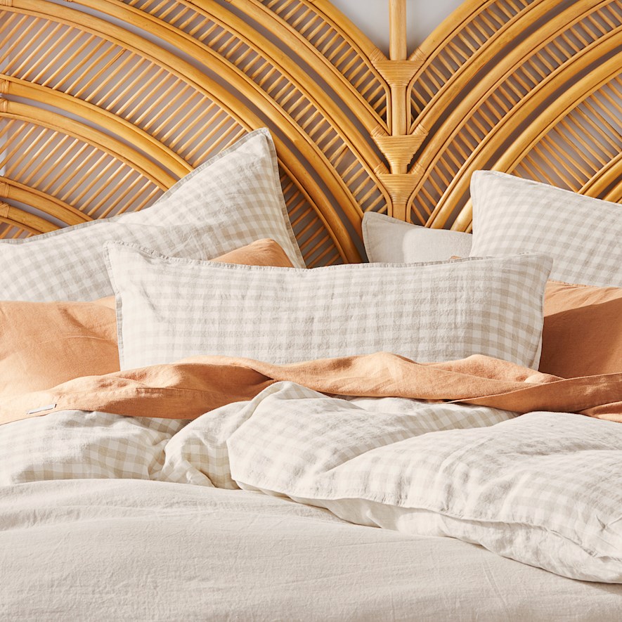 Vintage Washed Linen Linen Check Quilt Cover Separates | Adairs