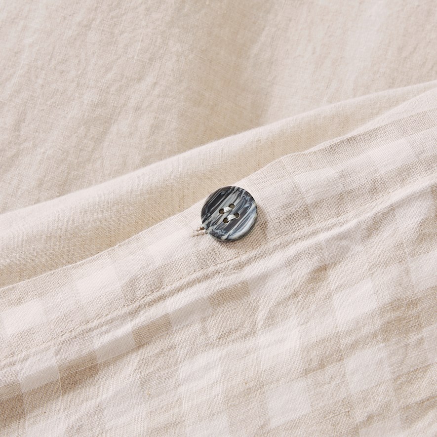 Vintage Washed Linen Linen Check Quilt Cover Separates | Adairs