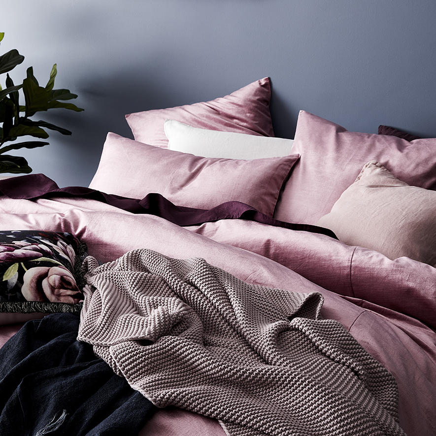 Mercer + Reid - Luxe Velvet Dusty Rose Quilt Cover Separates | Adairs