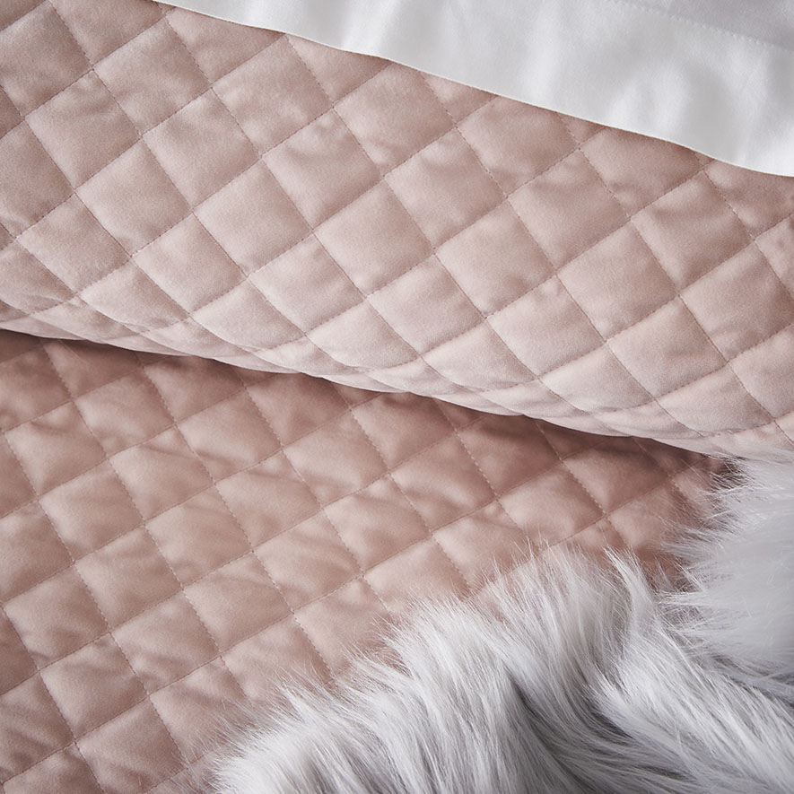 Mercer + Reid - Blake Velvet Pink Quilted Quilt Cover Separates | Adairs