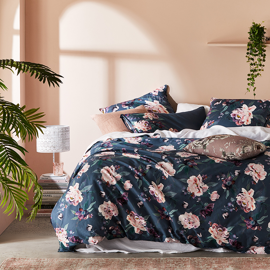 Mercer + Reid - Winter Romance Navy Quilt Cover Set + Separates | Adairs