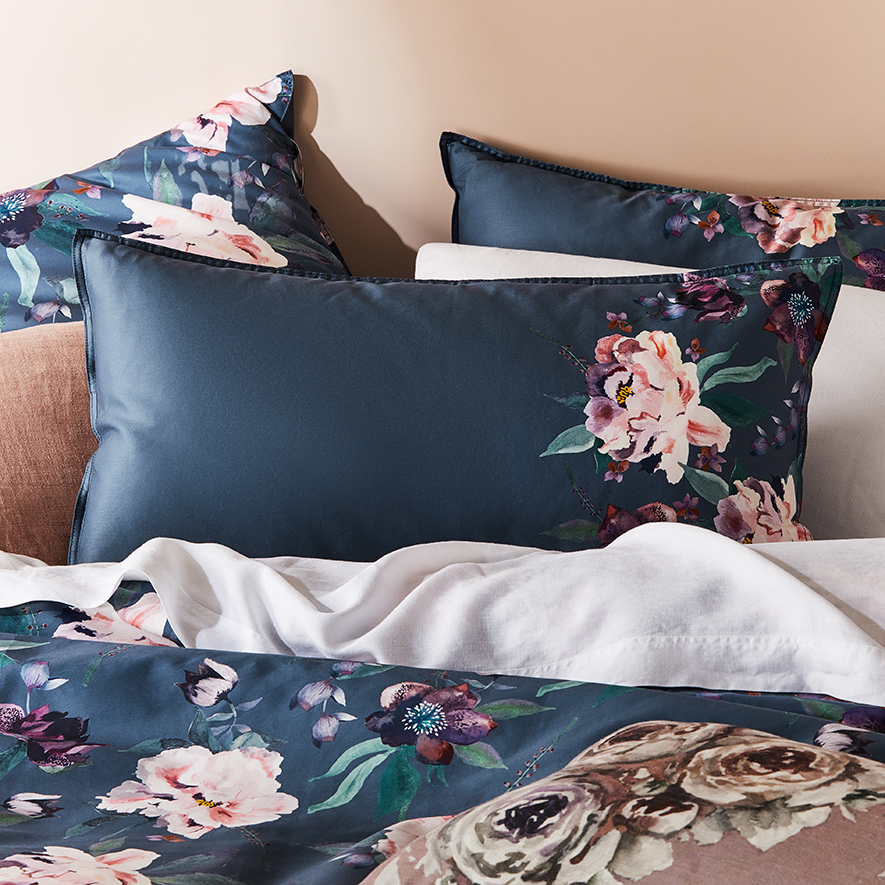 Mercer + Reid - Winter Romance Navy Quilt Cover Set + Separates | Adairs