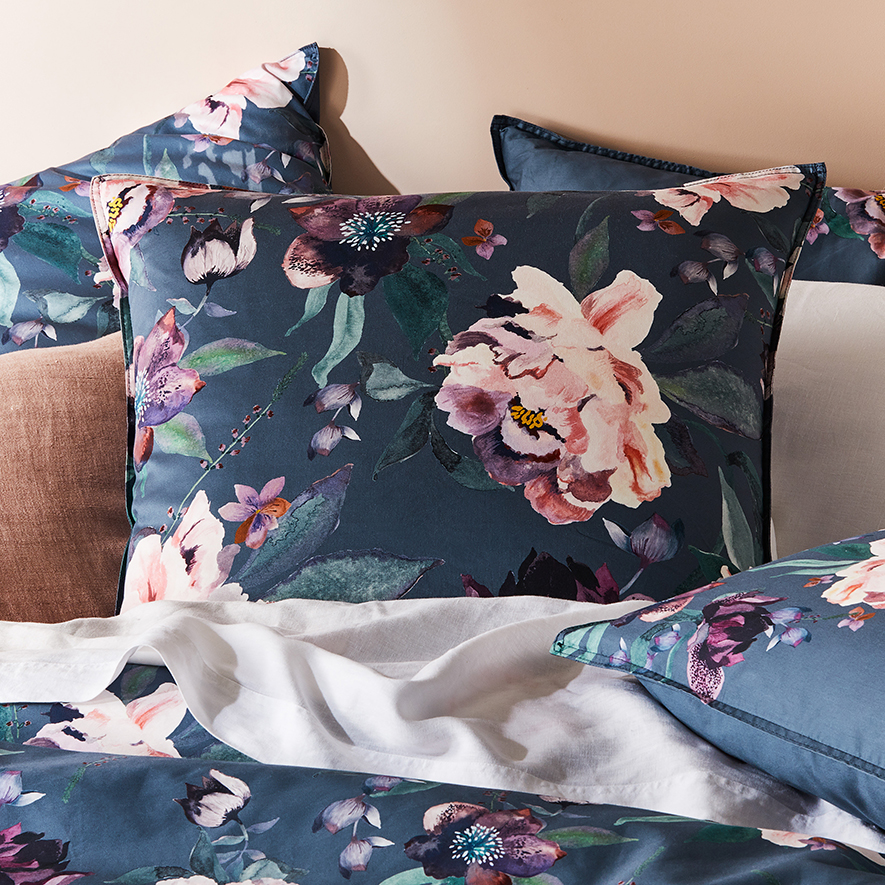 Mercer + Reid - Winter Romance Navy Quilt Cover Set + Separates | Adairs