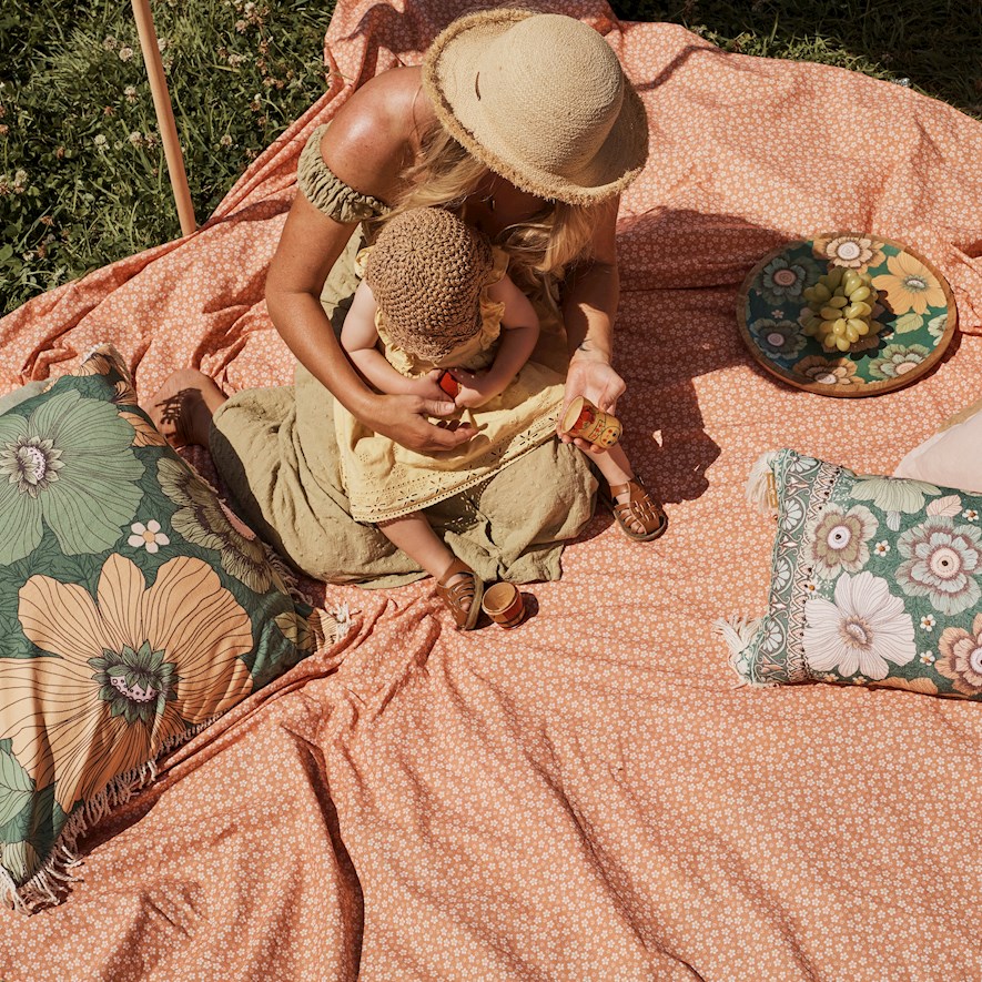 Wandering Folk Daisy Terracotta Sheet Set | Adairs