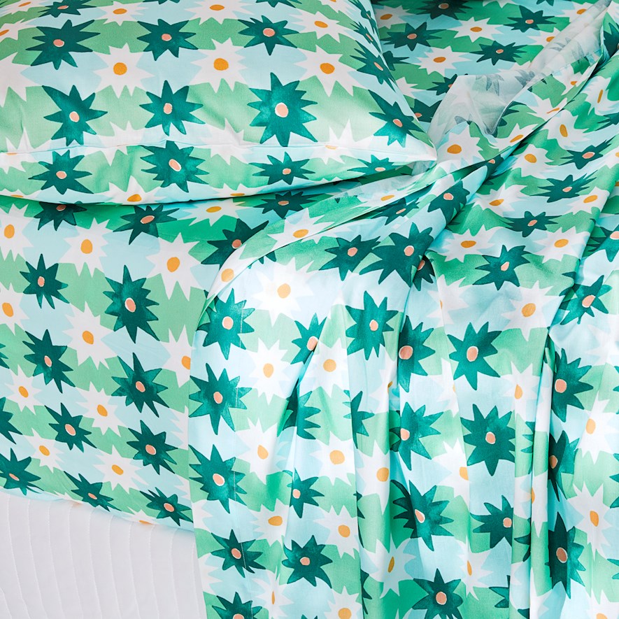 Togetherness Check Mate Green Quilt Cover Set + Separates | Adairs