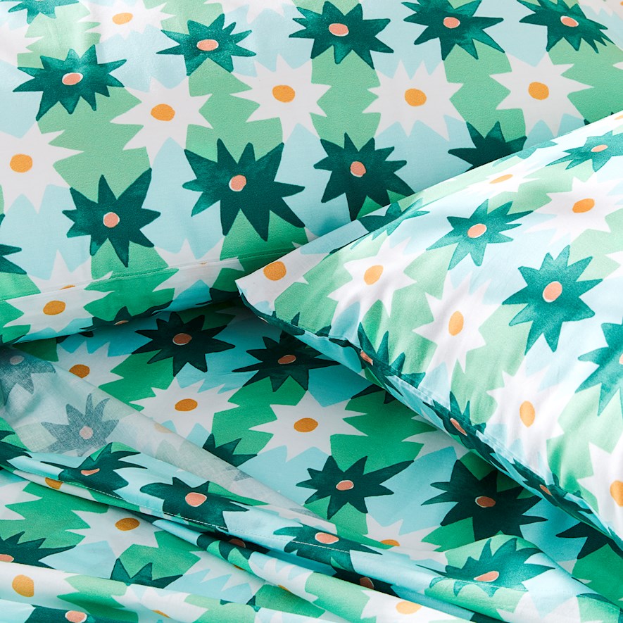 Togetherness Check Mate Green Quilt Cover Set + Separates | Adairs