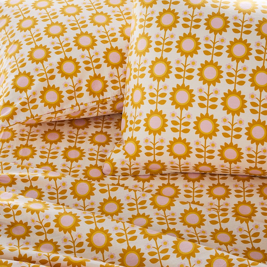 Printed Joni Floral Golden Sheet Set | Adairs