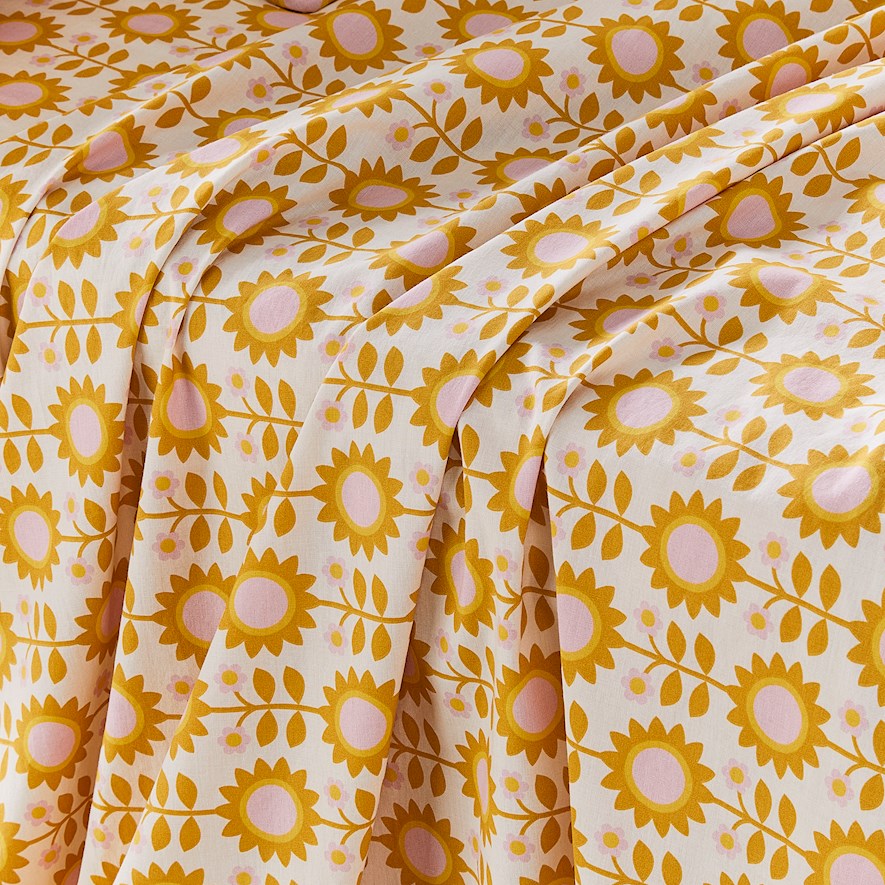 Printed Joni Floral Golden Sheet Set | Adairs