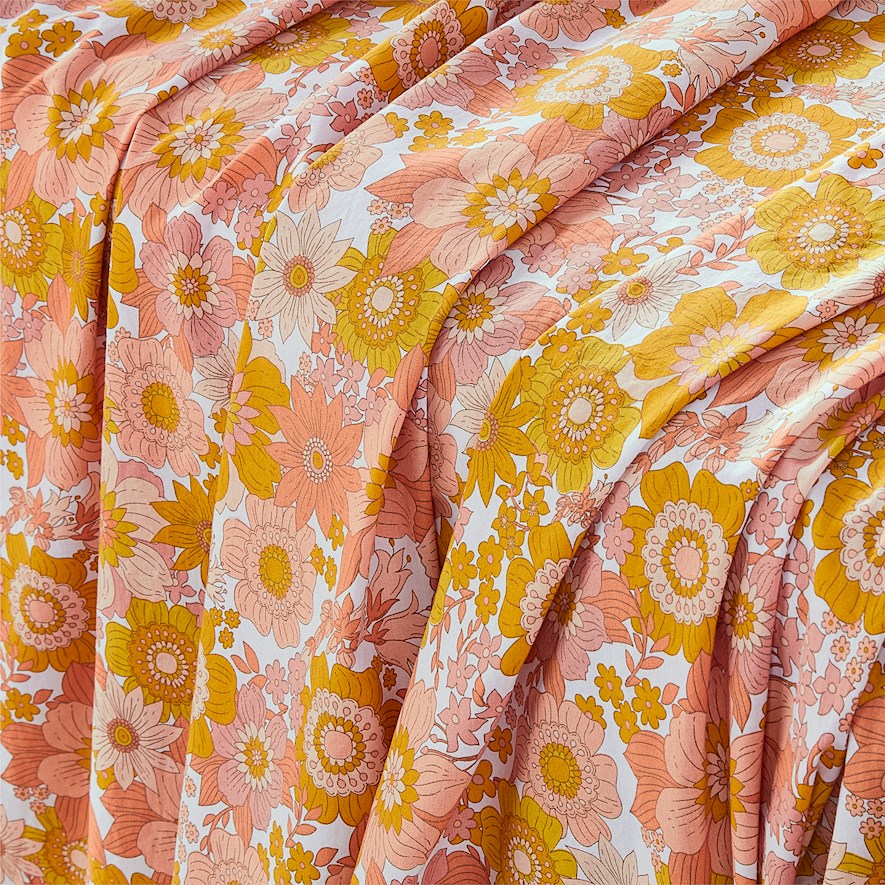 Printed Cynthia Floral Golden Sheet Set | Adairs