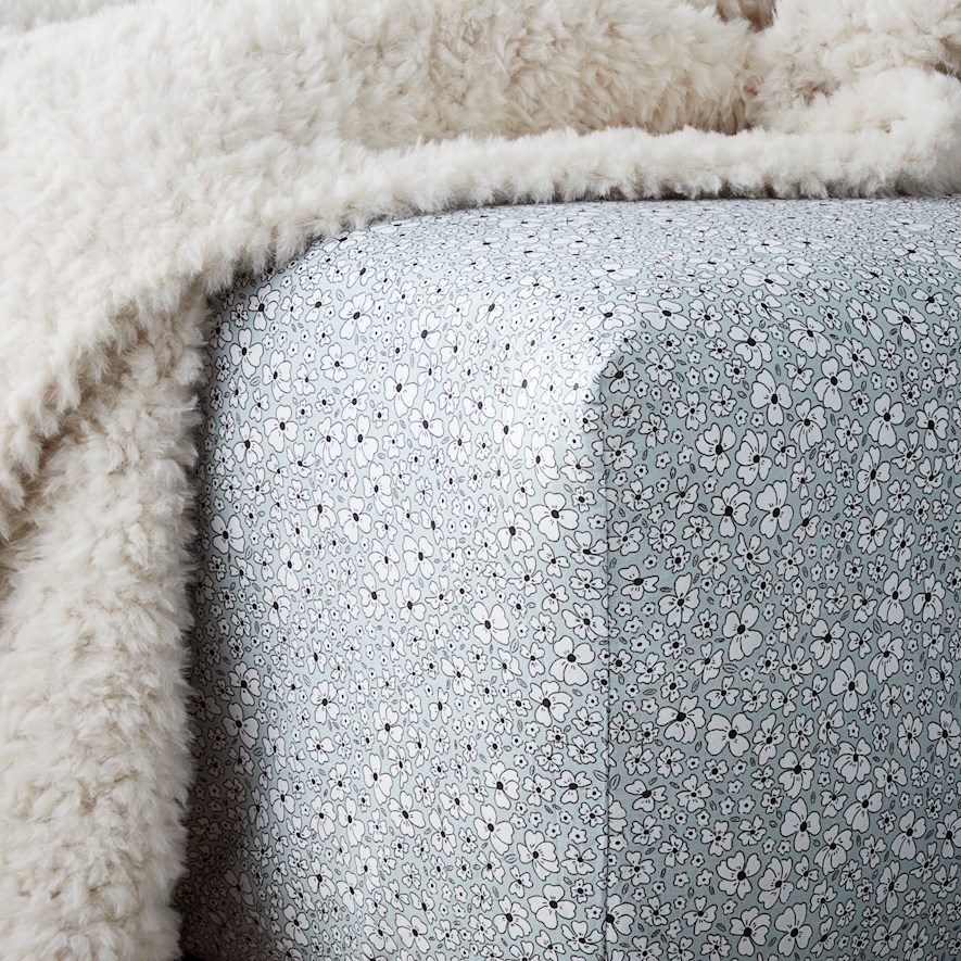 Printed Floral Mist Silver Blue Sheet Set | Adairs