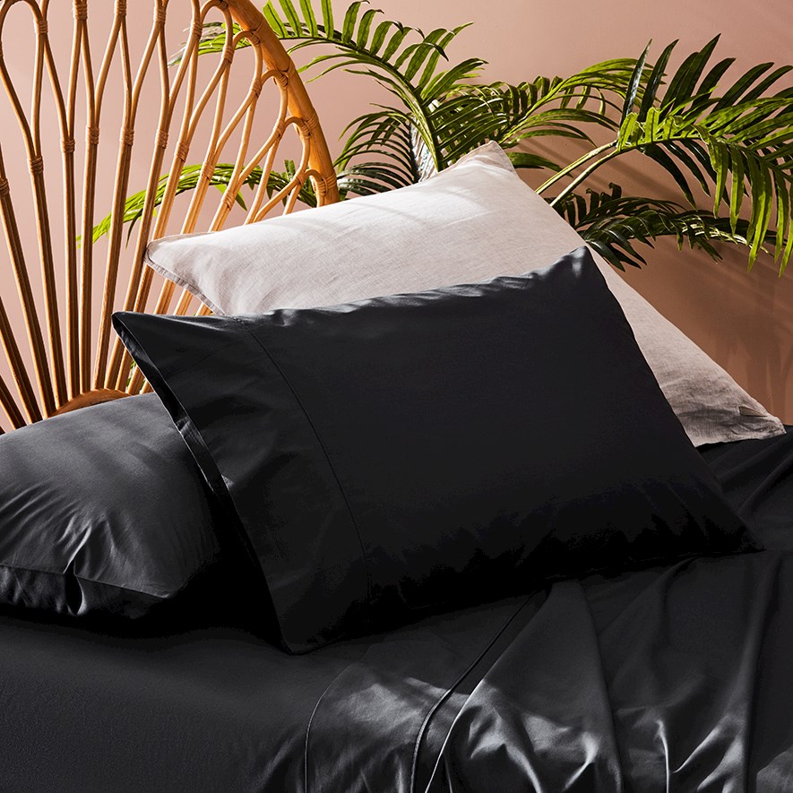 Fresh Cotton Percale Coal Sheet Set | Adairs