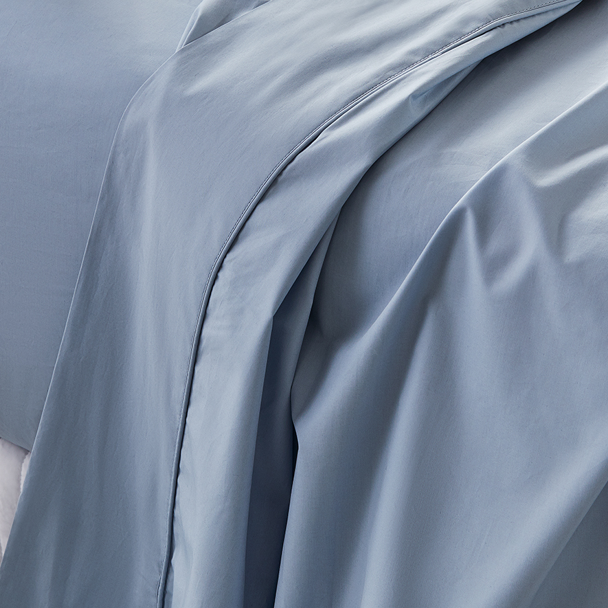 Fresh Cotton Percale Dusty Blue Sheet Separates | Adairs