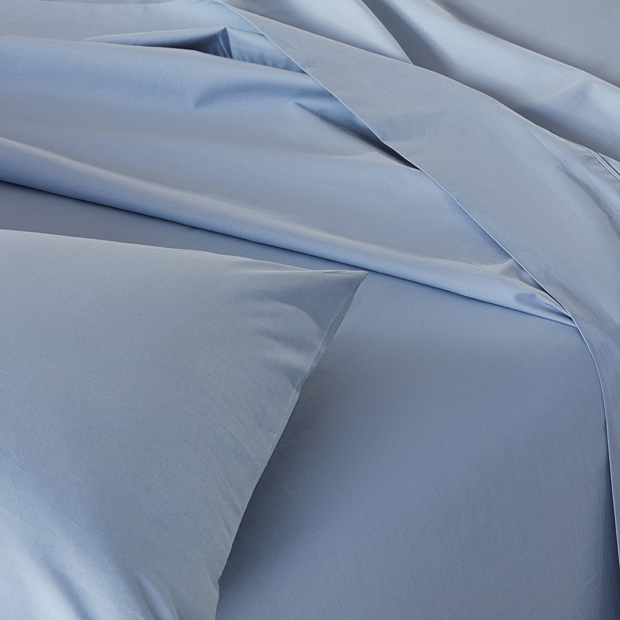 Fresh Cotton Percale Dusty Blue Sheet Separates | Adairs
