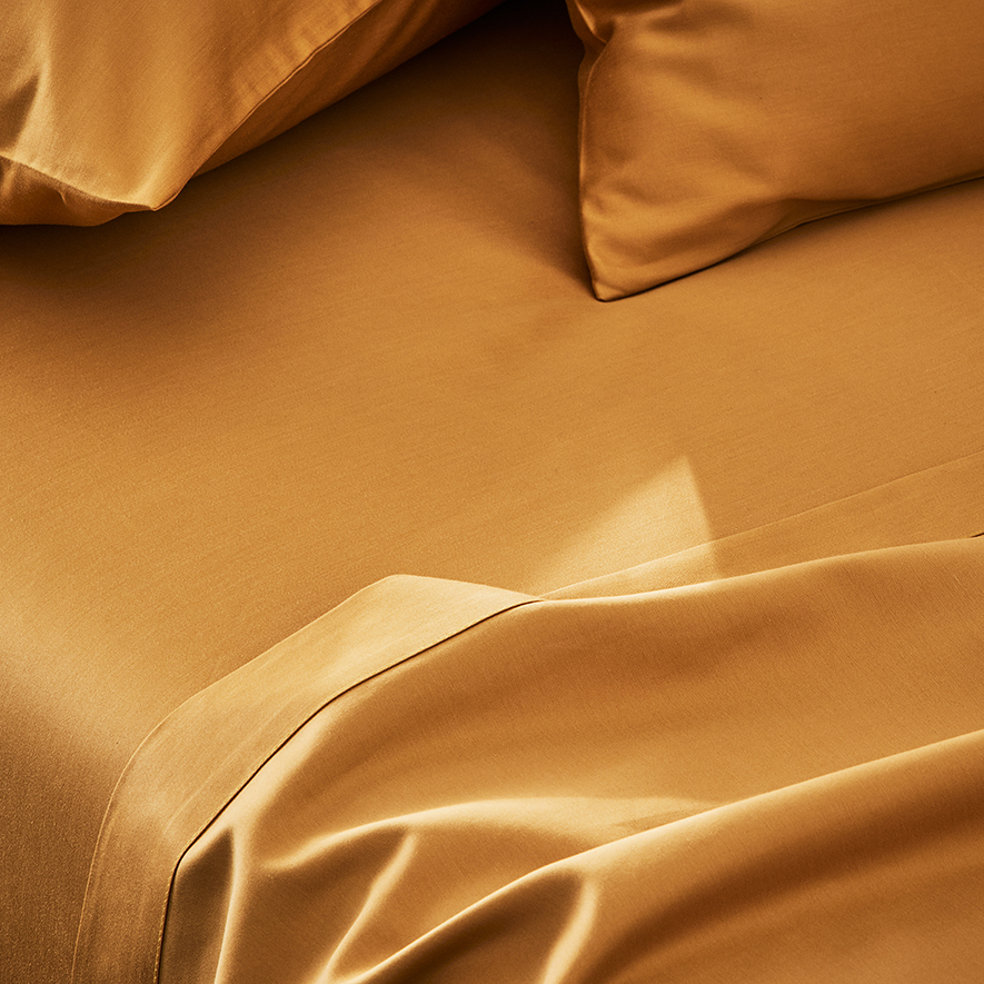 600TC Bamboo Cotton Honey Mustard Sheet Set | Adairs