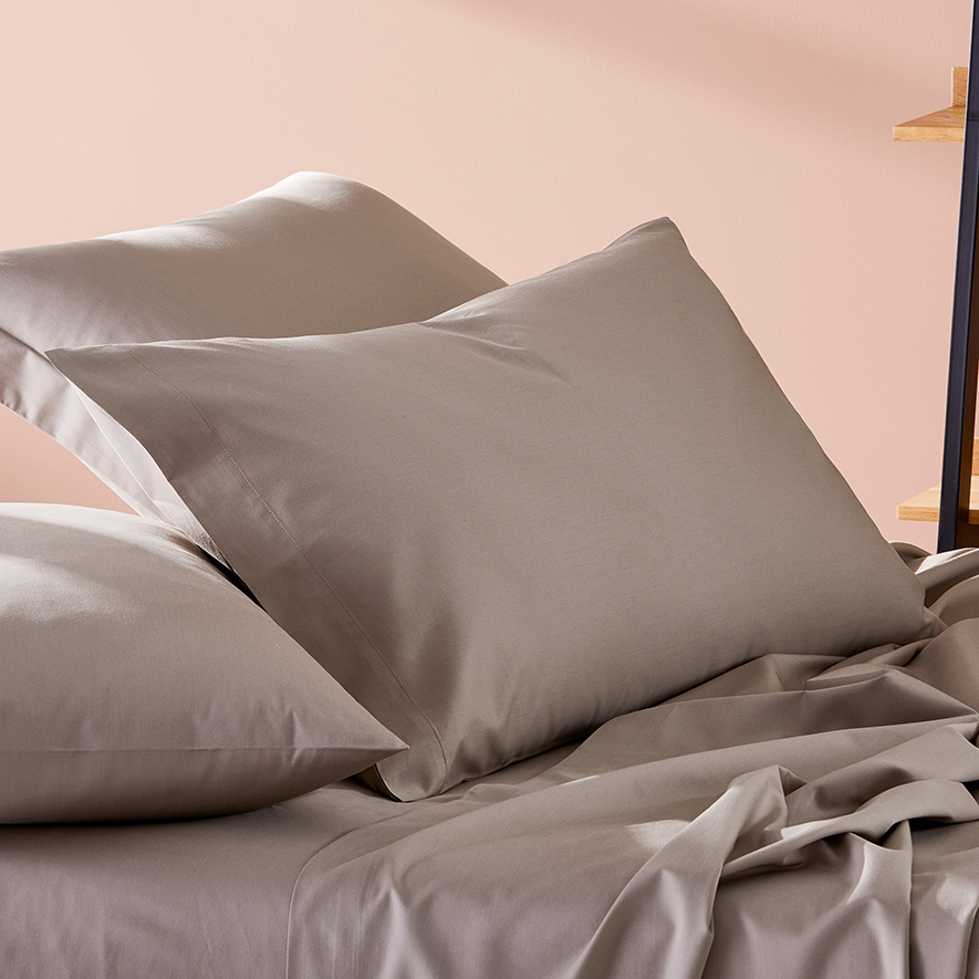 600TC Bamboo Cotton Buff Sheet Set | Adairs