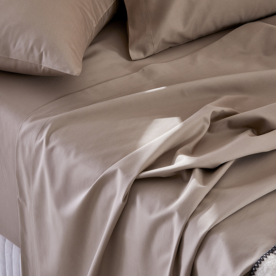 600TC Bamboo Cotton Buff Sheet Set | Adairs