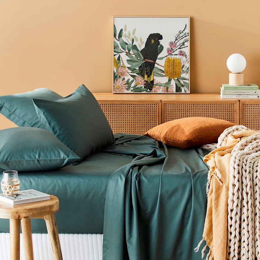600TC Bamboo Cotton Sage Sheet Separates | Adairs