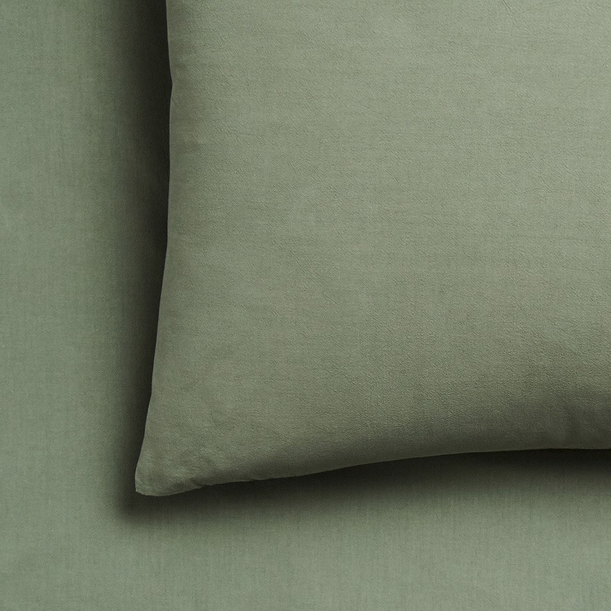 Stonewashed Cotton Fern Sheet Separates | Adairs