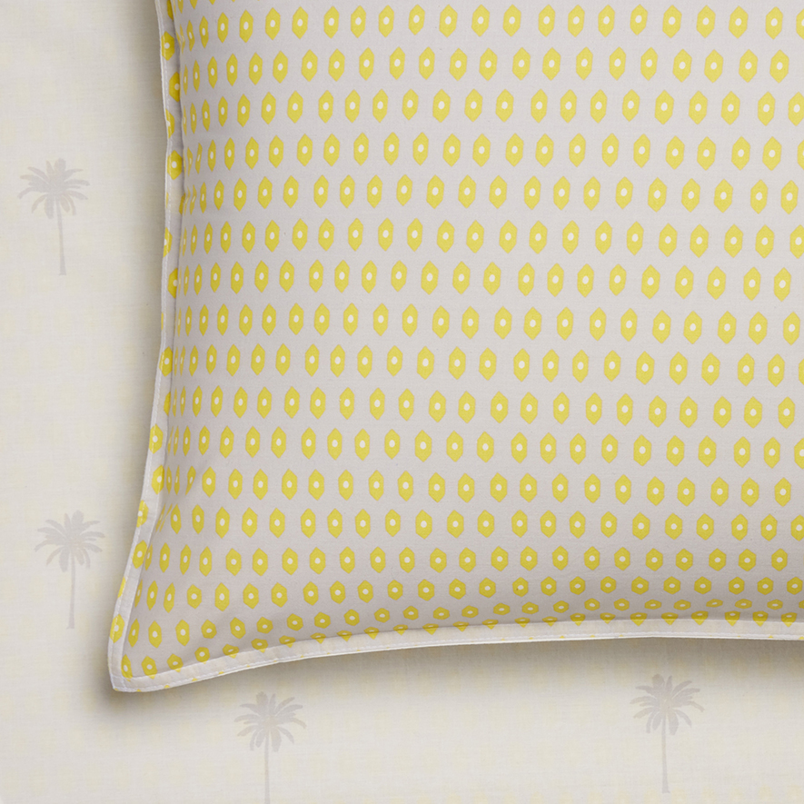 Stonewashed Printed Cotton Palm Silver Sheet Separates | Adairs