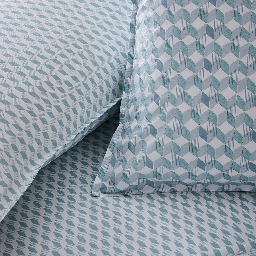 Stonewashed Printed Cotton Retro Chevron Sheet Separates | Adairs