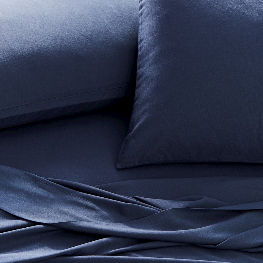 Bamboo Linen Navy Sheet Separates | Adairs
