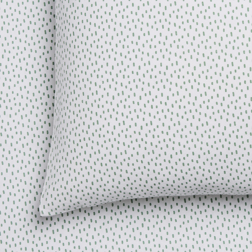 Home Republic - Novelty Printed Flannelette Green Fleck Sheet Set | Adairs