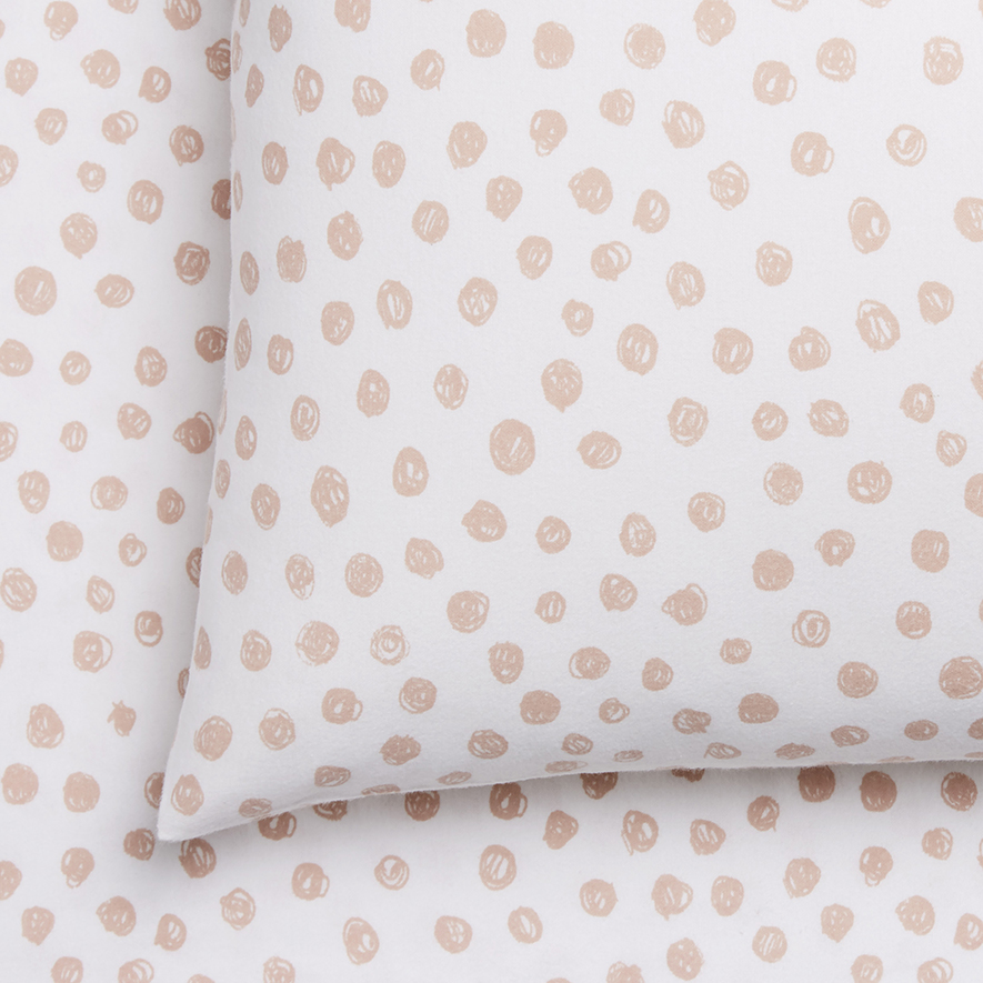 Home Republic - Novelty Printed Flannelette Pink Spot Sheet Set | Adairs