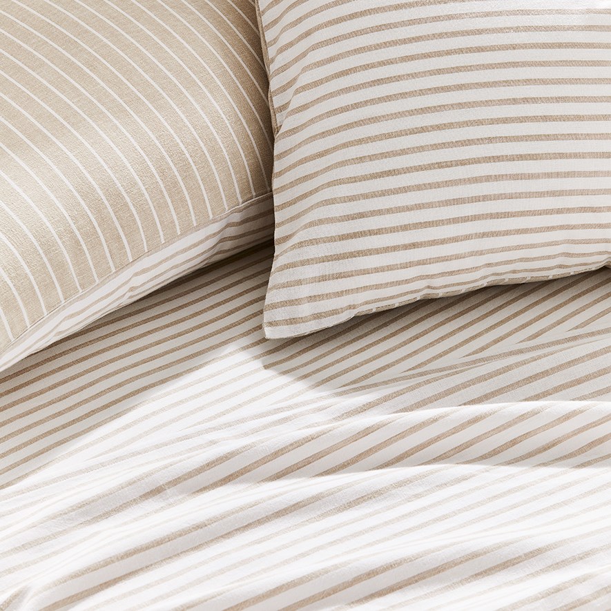 Vintage Washed Linen Cotton Linen Stripe Sheet Separates | Adairs