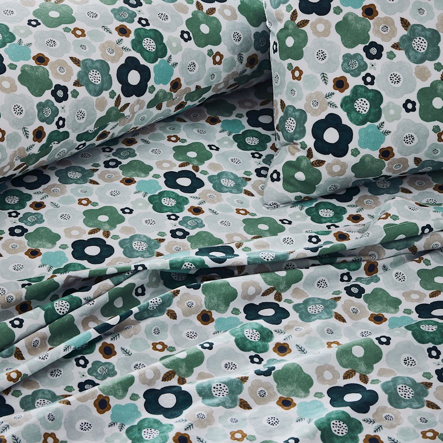 Printed Evergreen Floral Sheet Set | Adairs