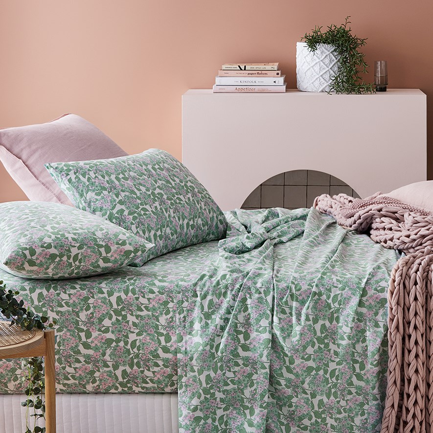 Printed Hydrangea Sheet Set | Adairs